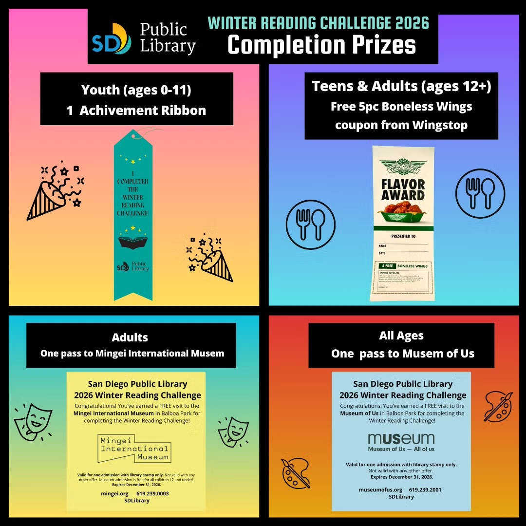 San Carlos Friends of the Library » 2026 Winter Reading Challenge